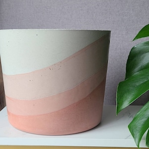 8 Inch Pink Pot - Salmon Pink - Large Pot - Concrete Pot - Cylinder Pot ...