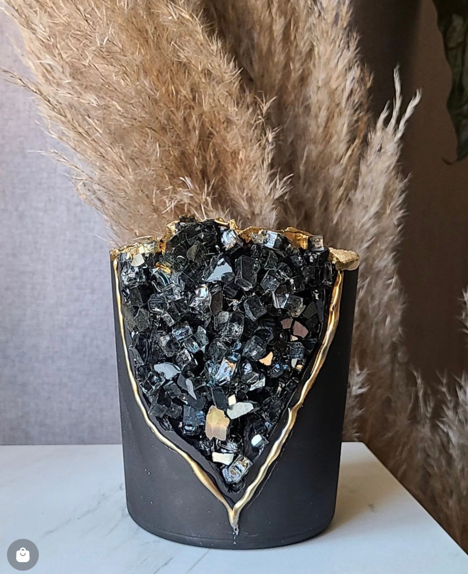 6 Inch Geode Pot - Concrete Pot - Hand Painted Pot - Stone Pot ...