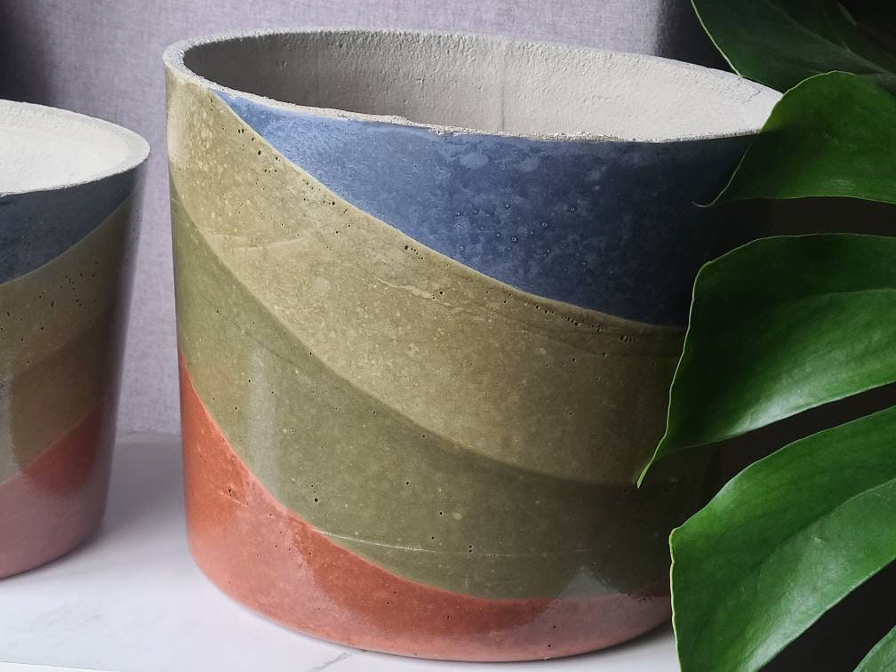 8 Inch Glazed Pot 8 Inch Planter Large Planter Maroon - Etsy