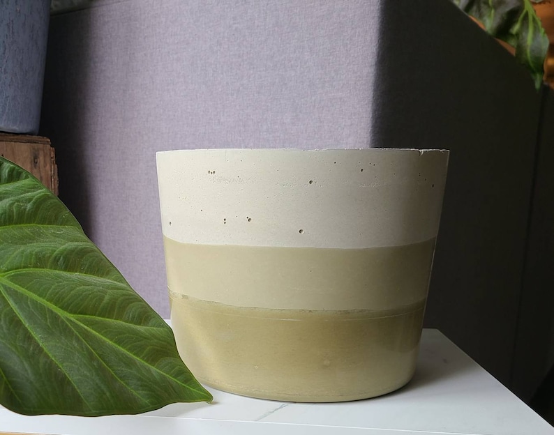 10 Inch Pot - Sage Green Planter- Cylinder - Large Pot - Moss Green ...