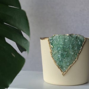 6 inch Geode pot concrete pot hand painted pot stone pot | Etsy