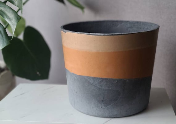 8 Inch Planter Terracotta Pot Dark Pot Cylinder Pot - Etsy
