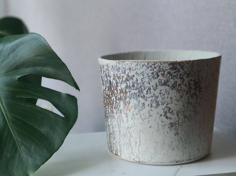 8 Inch Pot Granite Planter Speckled Pot Large Planter - Etsy