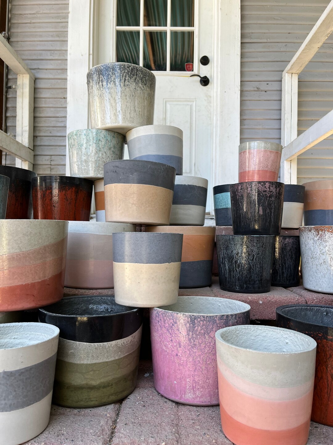 8 Inch Pot - Cylinder - 8" Pot - Rustic Pot - Modern Pot - Cast Stone ...