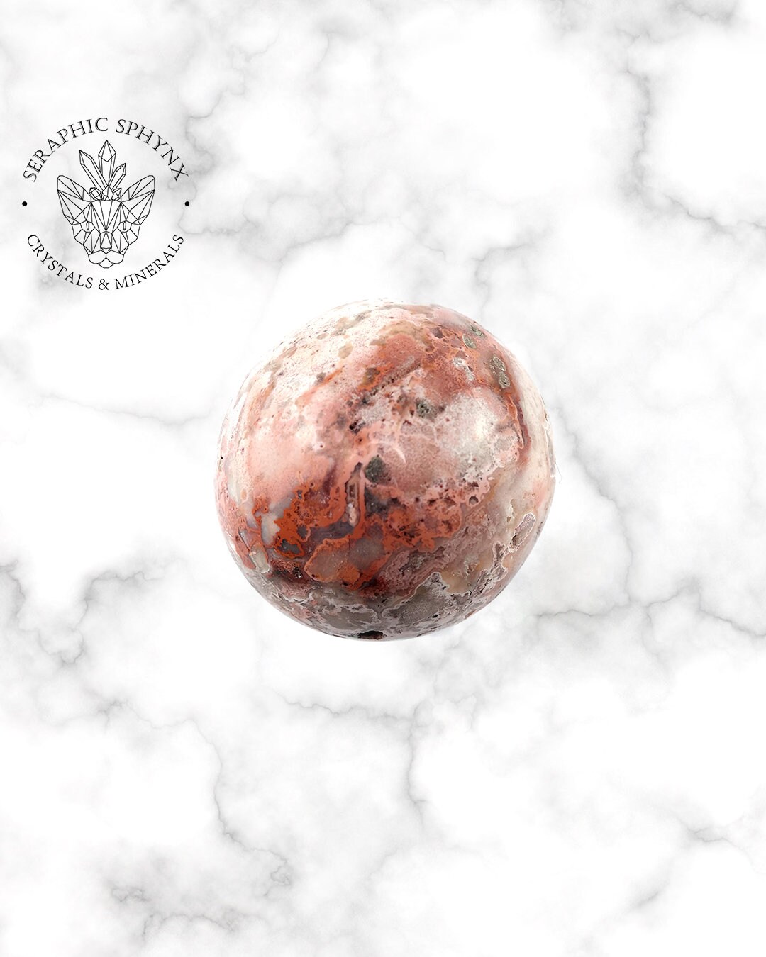 JAVA LACE AGATE Sphere Indonesian Crystal Pink Rock Stone | Etsy