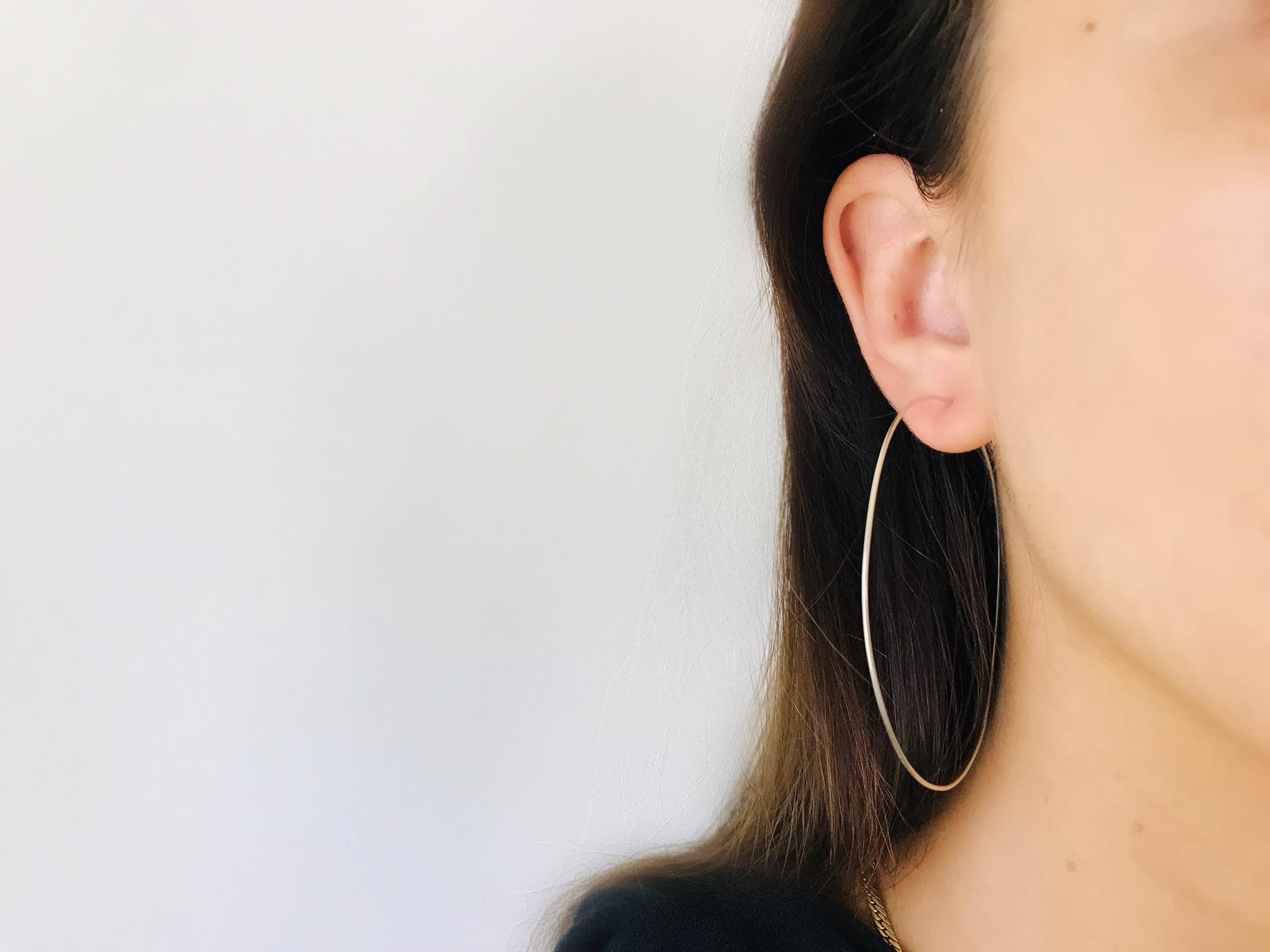 Silver Gold Hoops Hoops By Hand Solid 925 Sterling Silver Or | Etsy