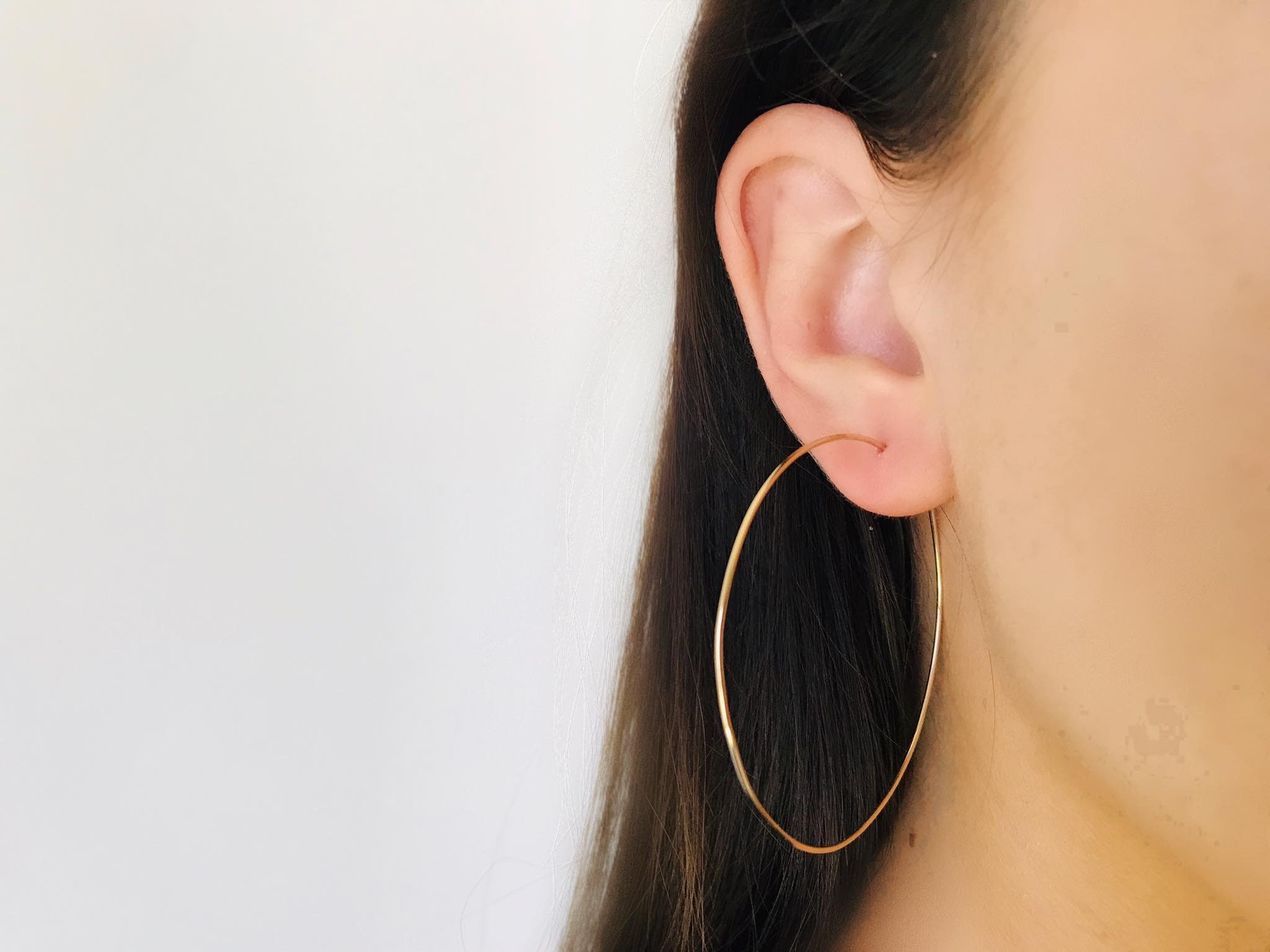 Silver Gold Hoops Hoops By Hand Solid 925 Sterling Silver Or | Etsy