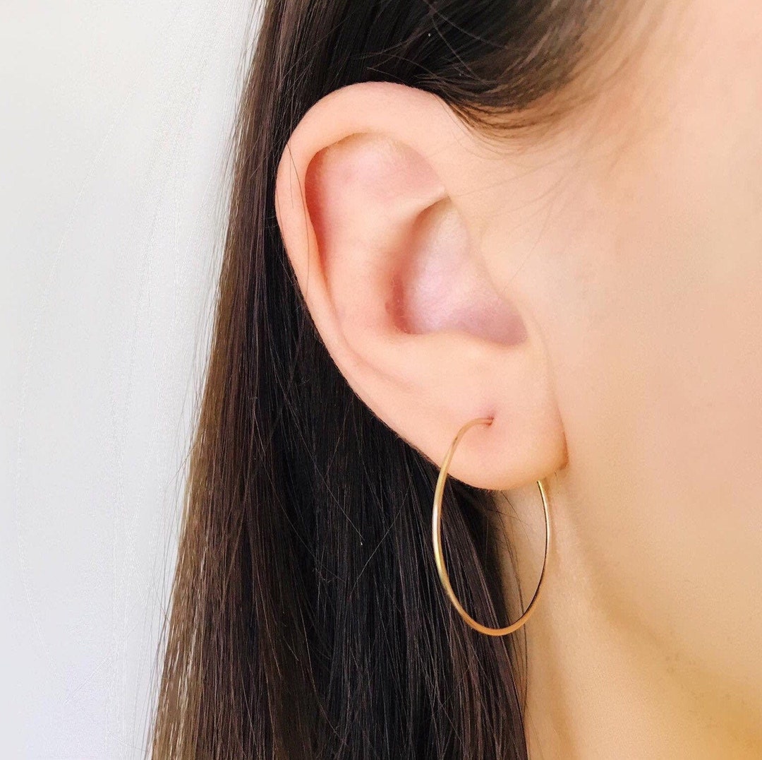 Silver Gold Hoops, Hoops by Hand, Solid 925 Sterling Silver or 14 K ...