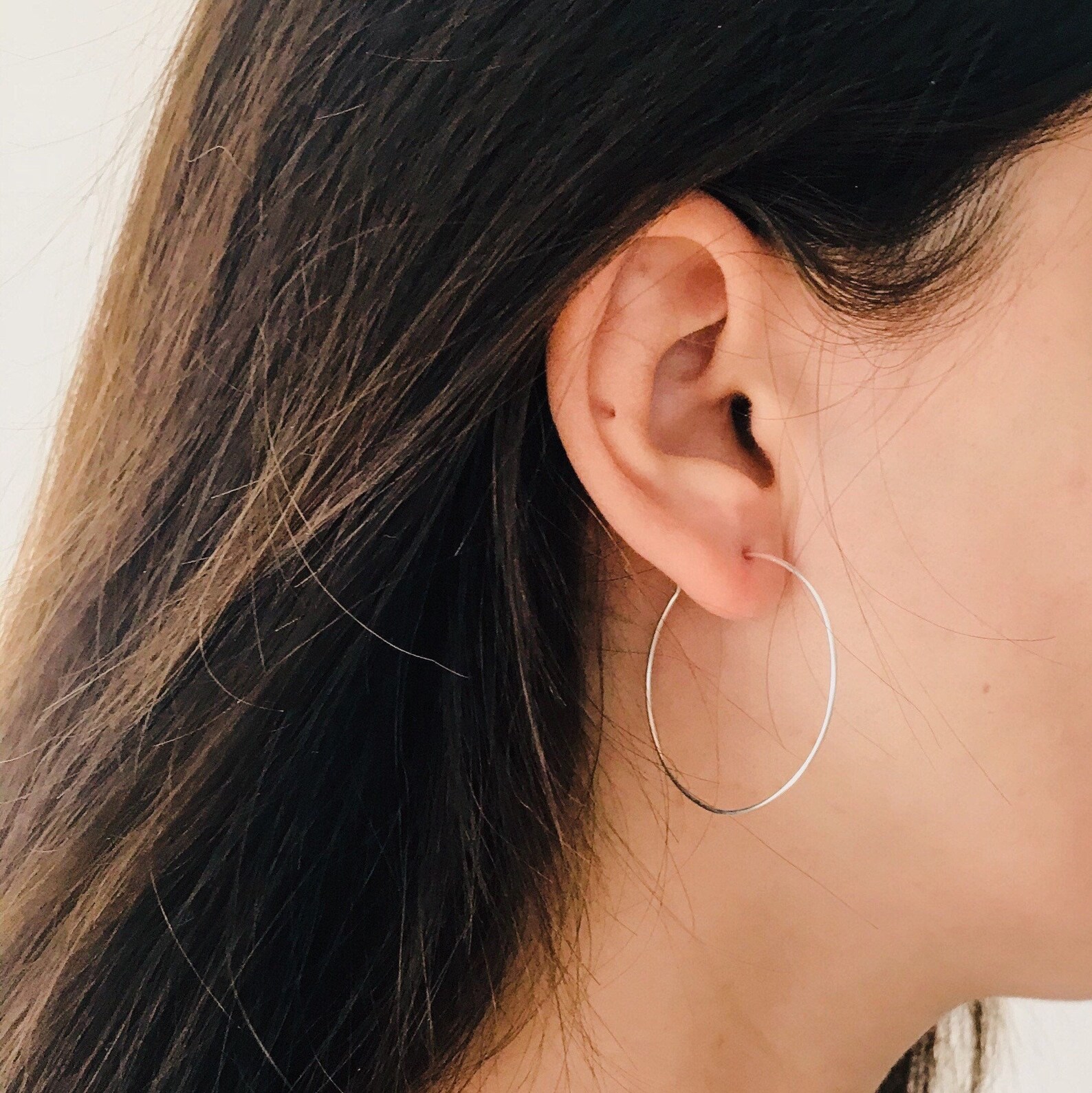 Silver Gold Hoops Hoops By Hand Solid 925 Sterling Silver Or | Etsy