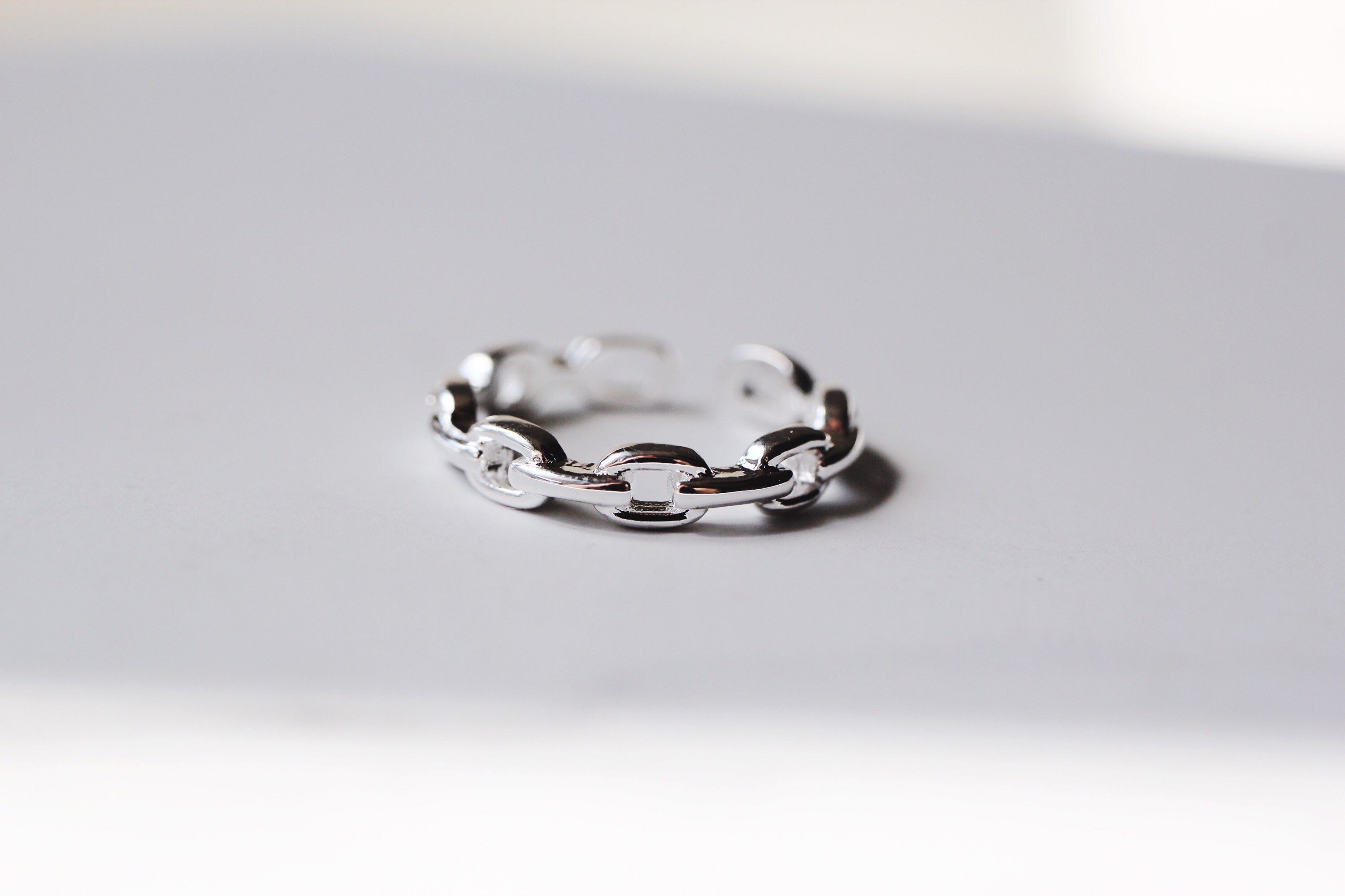 Thin Silver Chain Ring Silver Color Chain Ring Midi Ring - Etsy UK