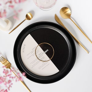 Personalised HALF MOON MENU Printed on Paper, Semi-circle Table Dinner ...