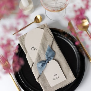 Modern ARCH WEDDING MENU Printed on Stone Paper, Arch/round/curve Shape ...