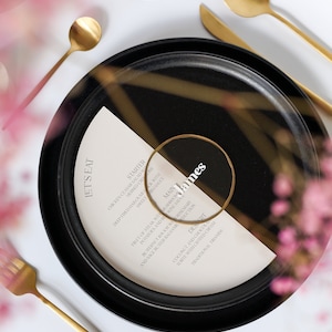 Personalised HALF MOON MENU Printed on Paper, Semi-circle Table Dinner ...