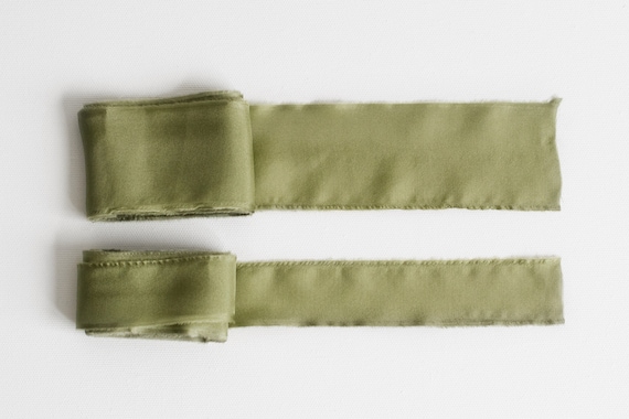 SAGE LEAF Silk Habotai Ribbon Perfect for Bridal Bouquets - Etsy