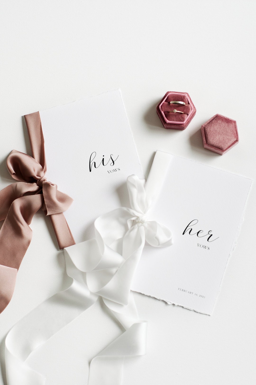 Wedding Vows Booklets Classic Mink Wedding Books SET, HIS HER Vows With ...