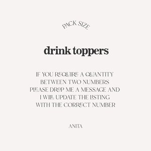 Personalised Wedding CIRCULAR DRINK TOPPER Printed on Paper, Round ...