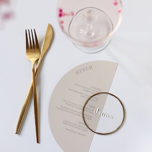Personalised HALF MOON MENU Printed on Paper, Semi-circle Table Dinner ...