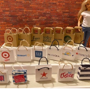 2 Miniature Brown Paper Grocery Bags 1/12 Scale Bag for - Etsy