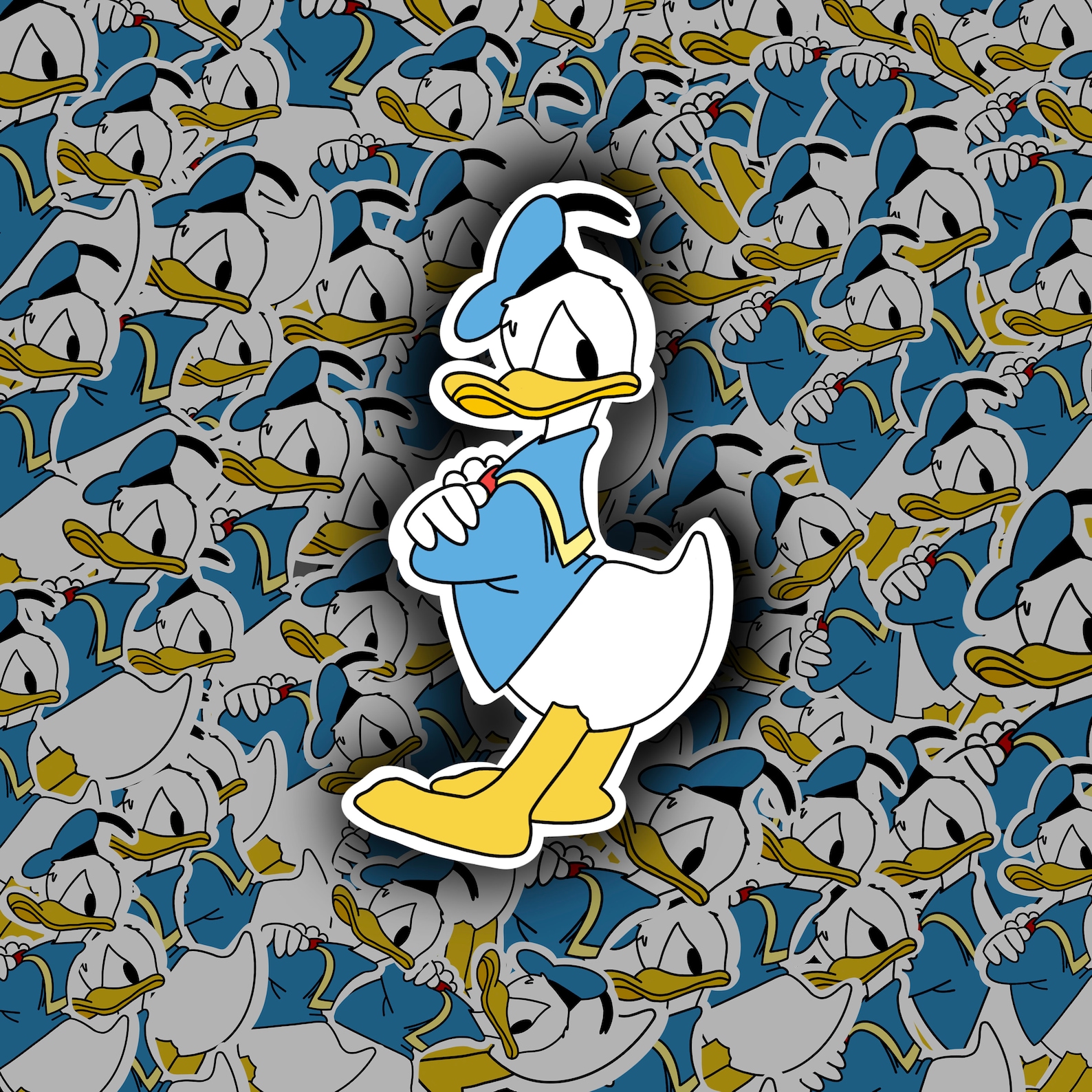 Grumpy Donald Duck Water Resistant Sticker Water Bottle / - Etsy