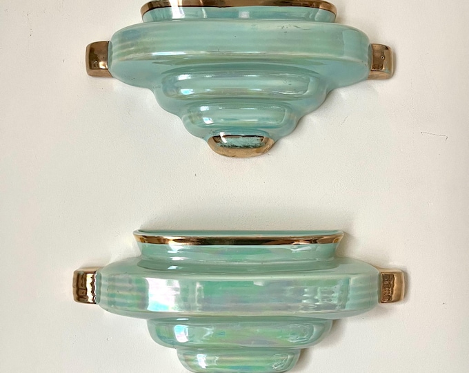 Art Deco 1920s 1930s Sadler Pottery Lustreware Wall Pockets Pair - Etsy