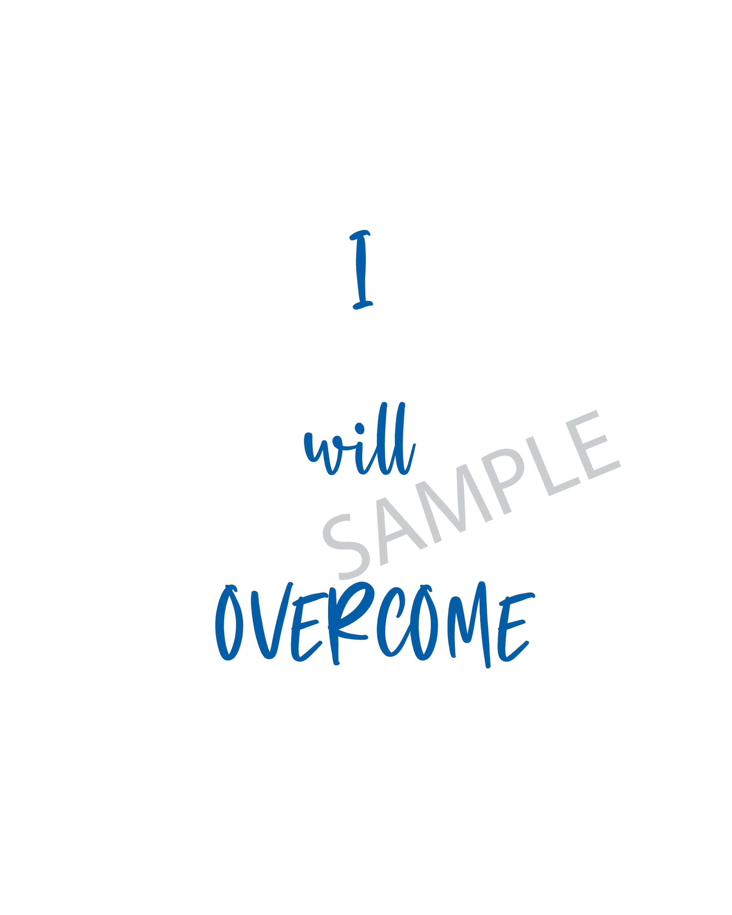 I Will OVERCOME, Instant Download, Blue Font PNG, 8x10 - Etsy