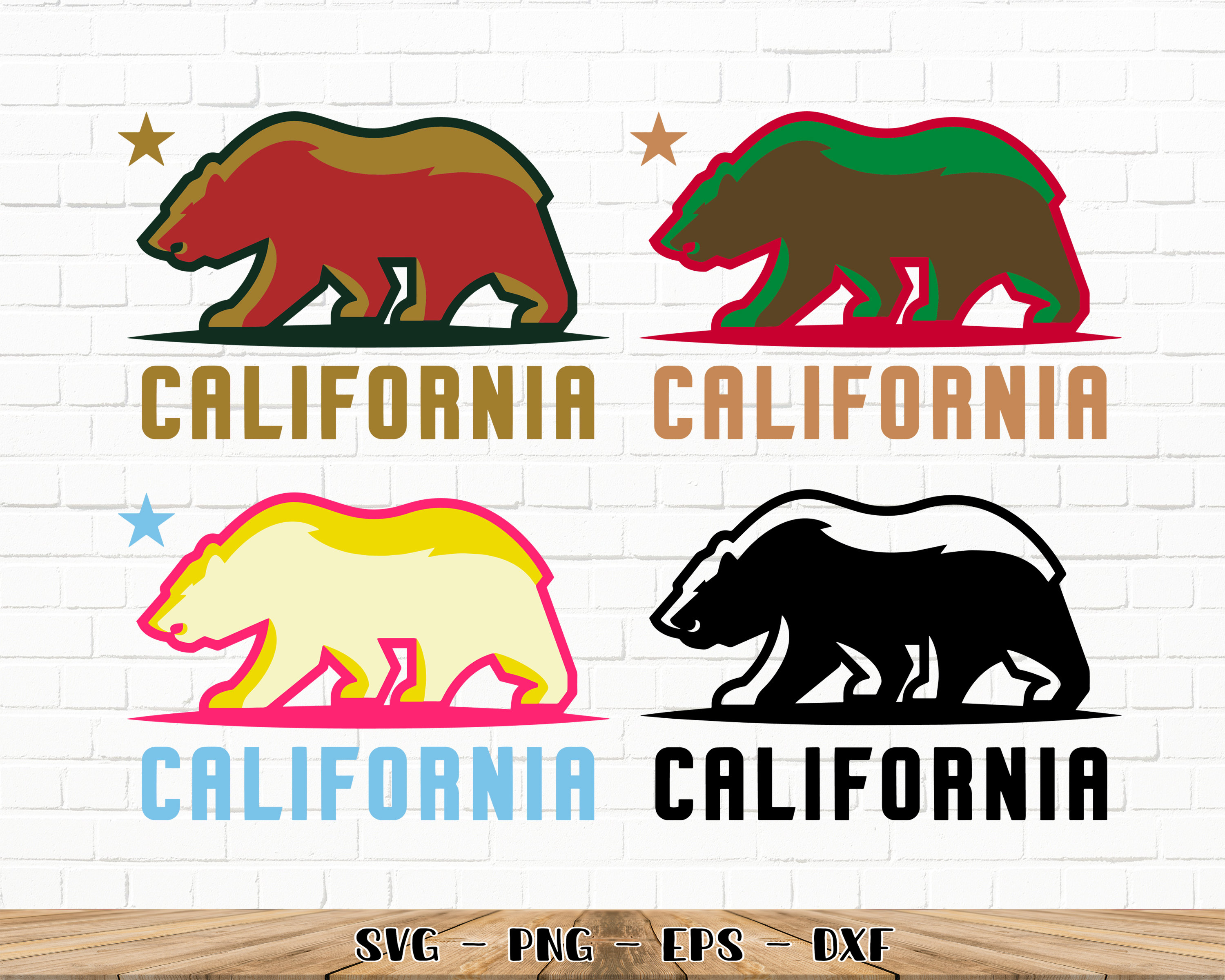 California Bear SVG / State Flag / Cricut Design / Png / Dxf / - Etsy