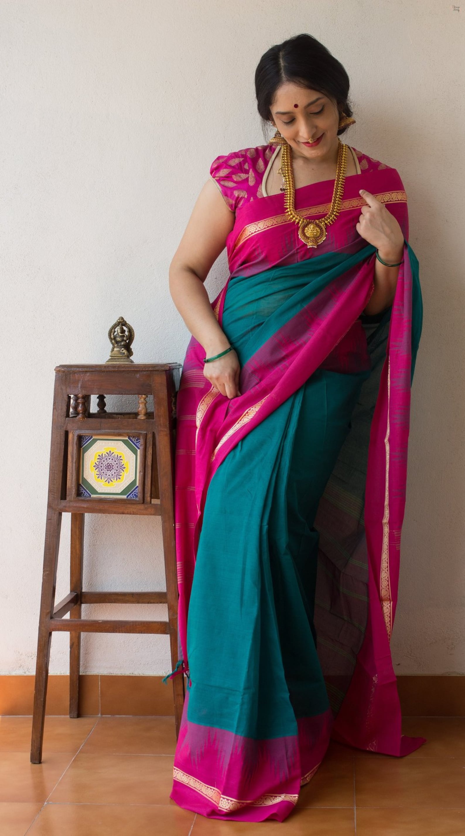 A Gorgeous Saree in Chettinad Handloom Kandangi Cotton Sari - Etsy