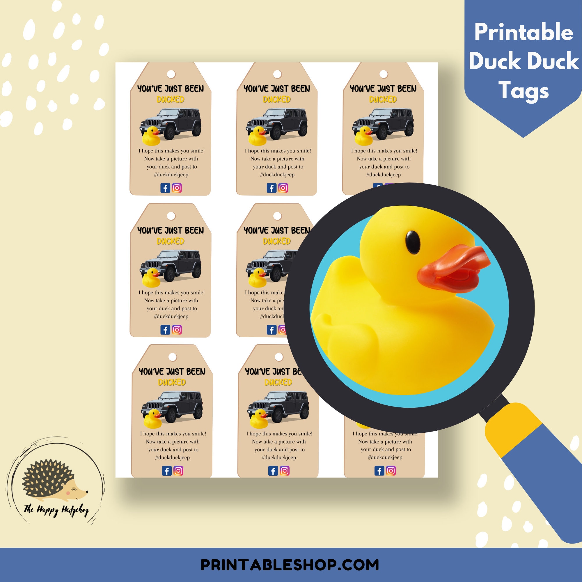 Gray Vehicle | Duck Duck Tag | Instant Download | Print at Home | Tag ...