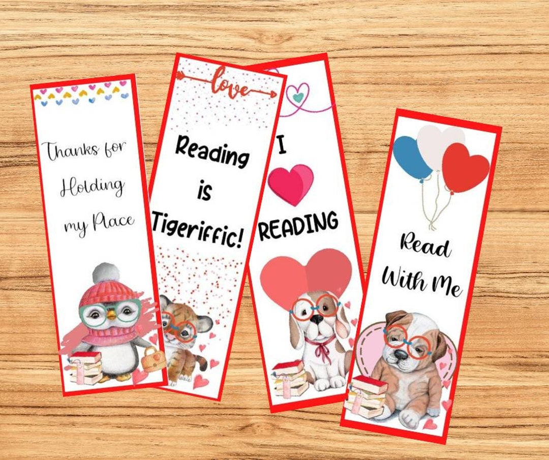 Printable Valentine Bookmarks for Kids, Instant Download, Gift From ...
