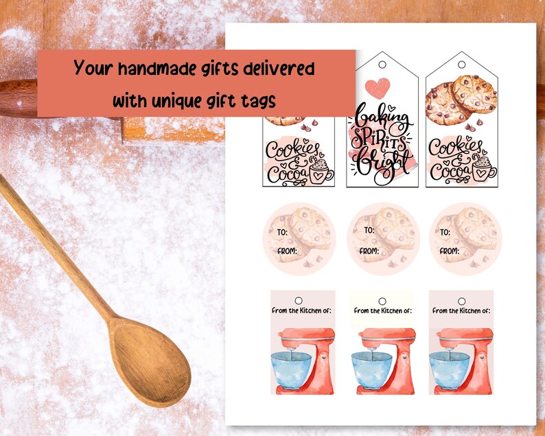 Printable Gift Tags for Homemade Baked Goods | Etsy Israel