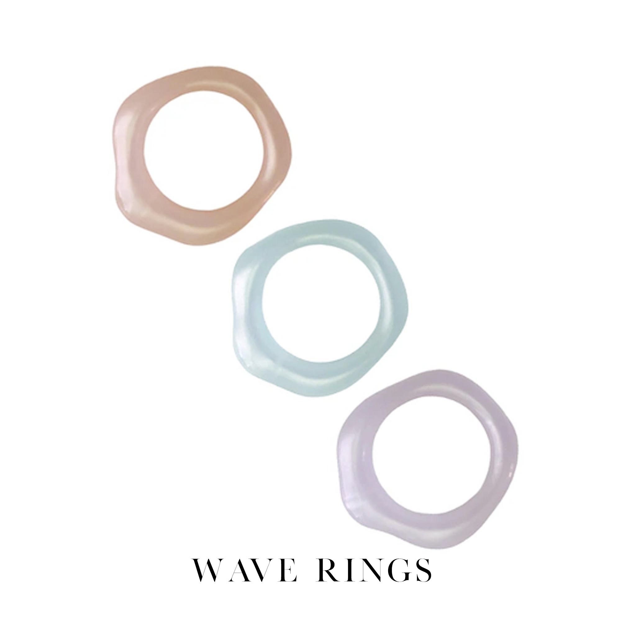 Acrylic Ring / Resin Ring / Clear Ring / Pearl Ring / Stack | Etsy