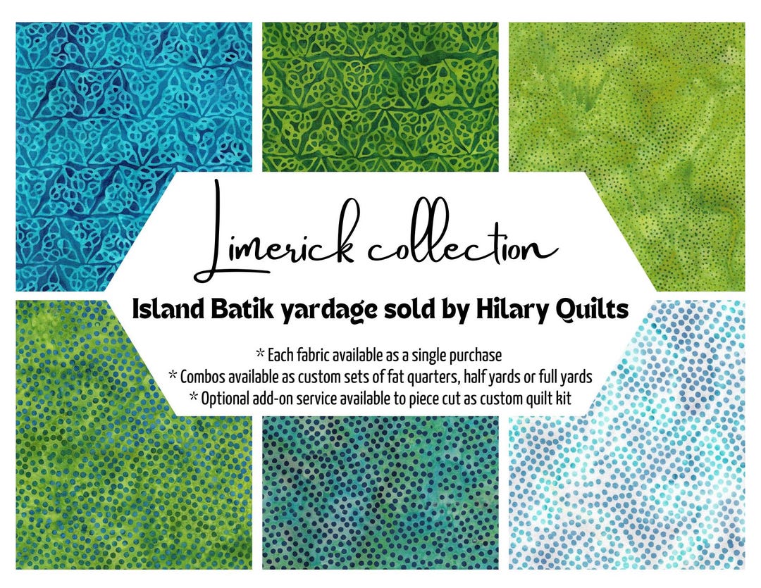Limerick Celtic Batik Fabric by Island Batik in 6 Varieties Sold by the ...