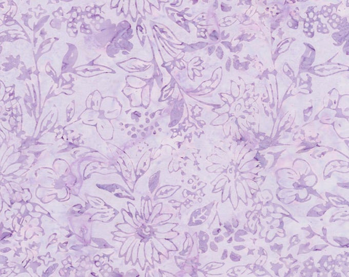 CUSTOM - Plumberry Lilac Floral Batik Fabric - Timeless Treasures Hand ...