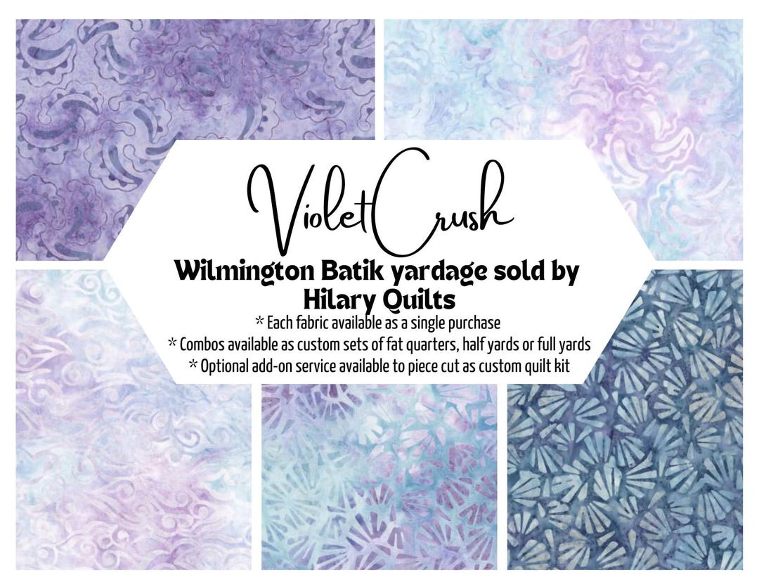Violet Crush Light Purple Batik Fabric in 5 Varieties by Wilmington ...