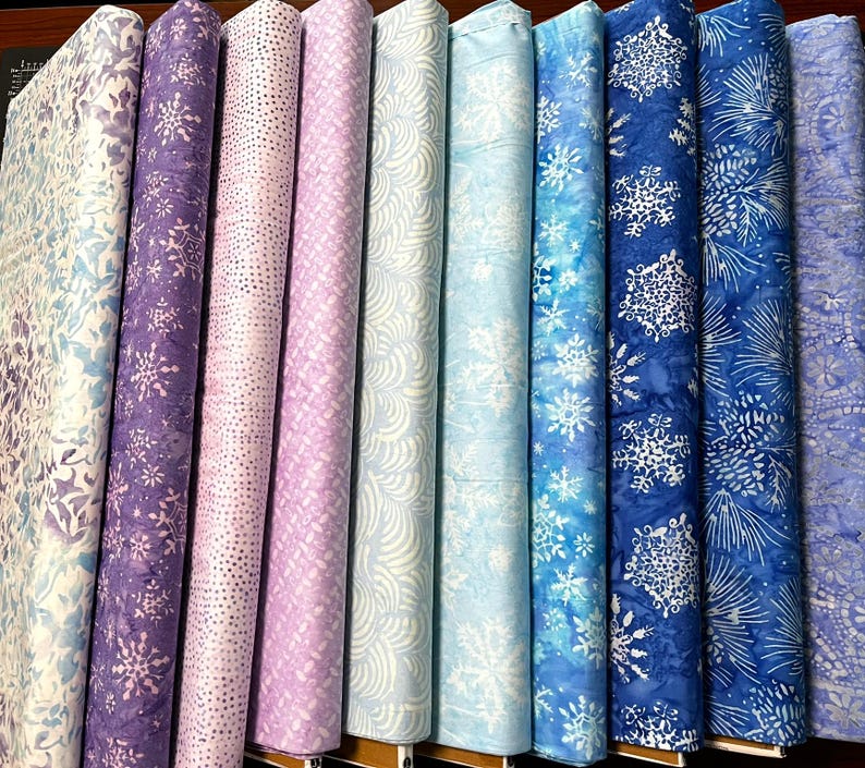 Crystal Winter Blue Snowflake Batik Fabric - Timeless Treasures Hand ...