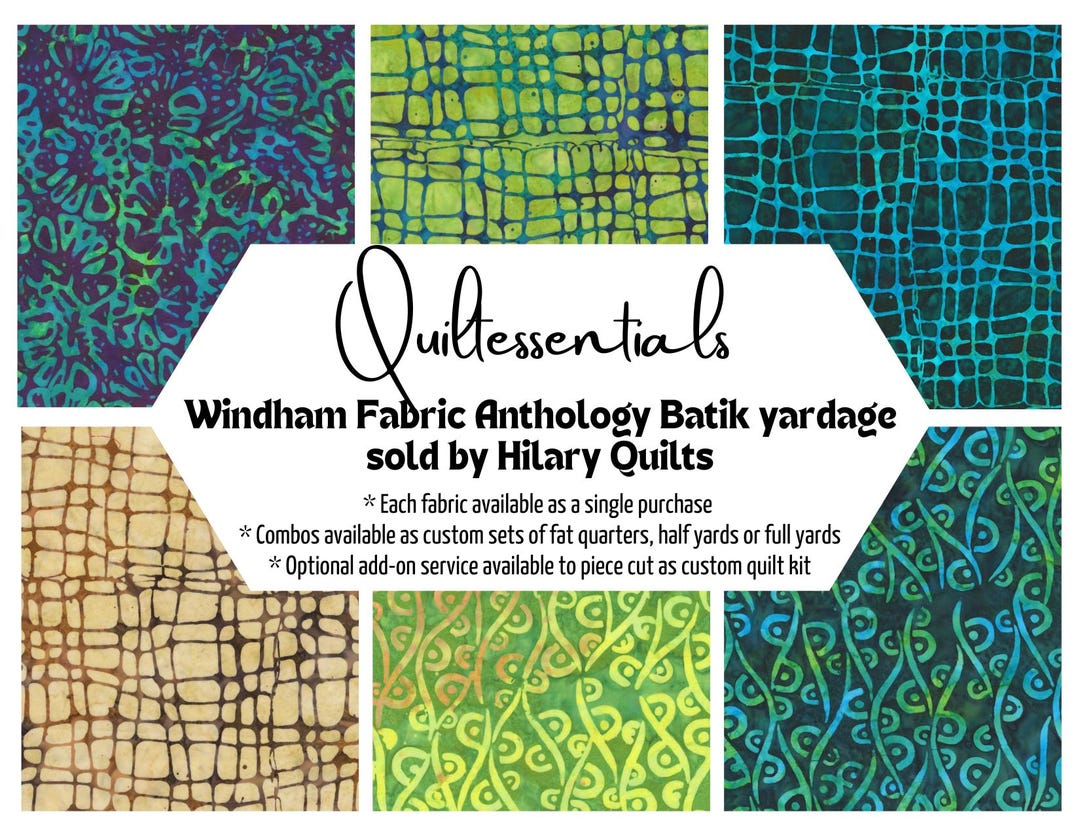 Crosshatch & Waves Quiltessentials Batik Fabric by Anthology Batiks ...
