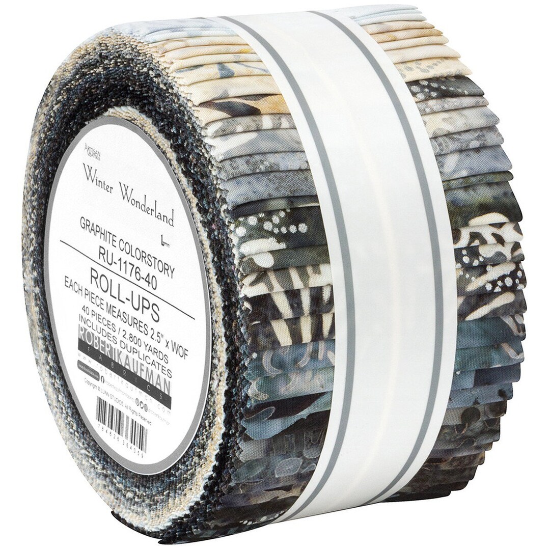 Winter Wonderland Graphite Batik Fabric 2 1/2 Inch Precut Strips ...