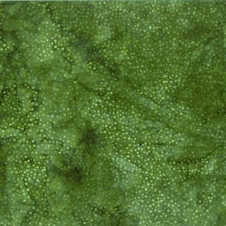 Light & Dark Green Batik Fabric - Hoffman 885 Bali Dots Hand-dyed ...