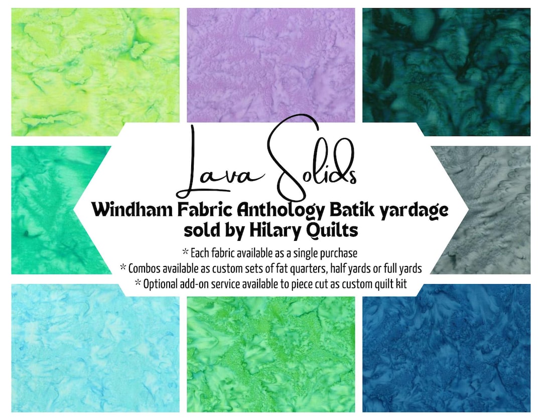 Lava Solids Cool Colors Watercolor Batik Fabric by Anthology Batiks in ...