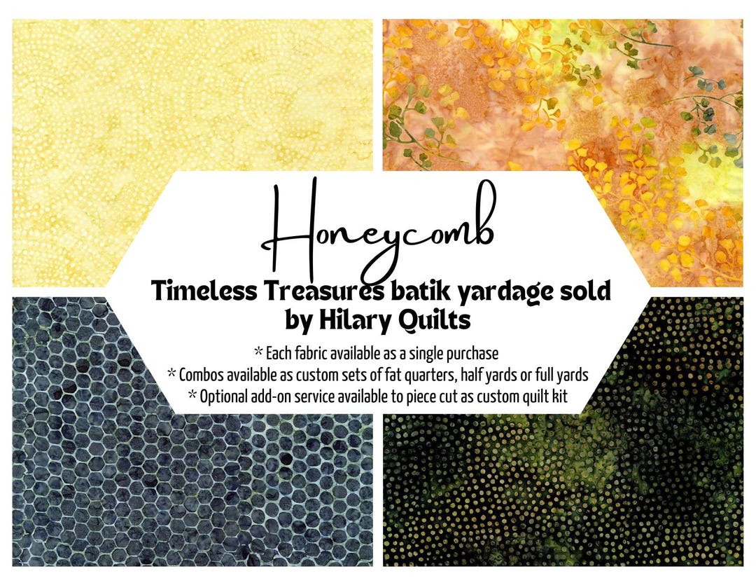 Honeycomb Bee Batik Fabric by Timeless Treasures in 4 Varieties Sold by ...