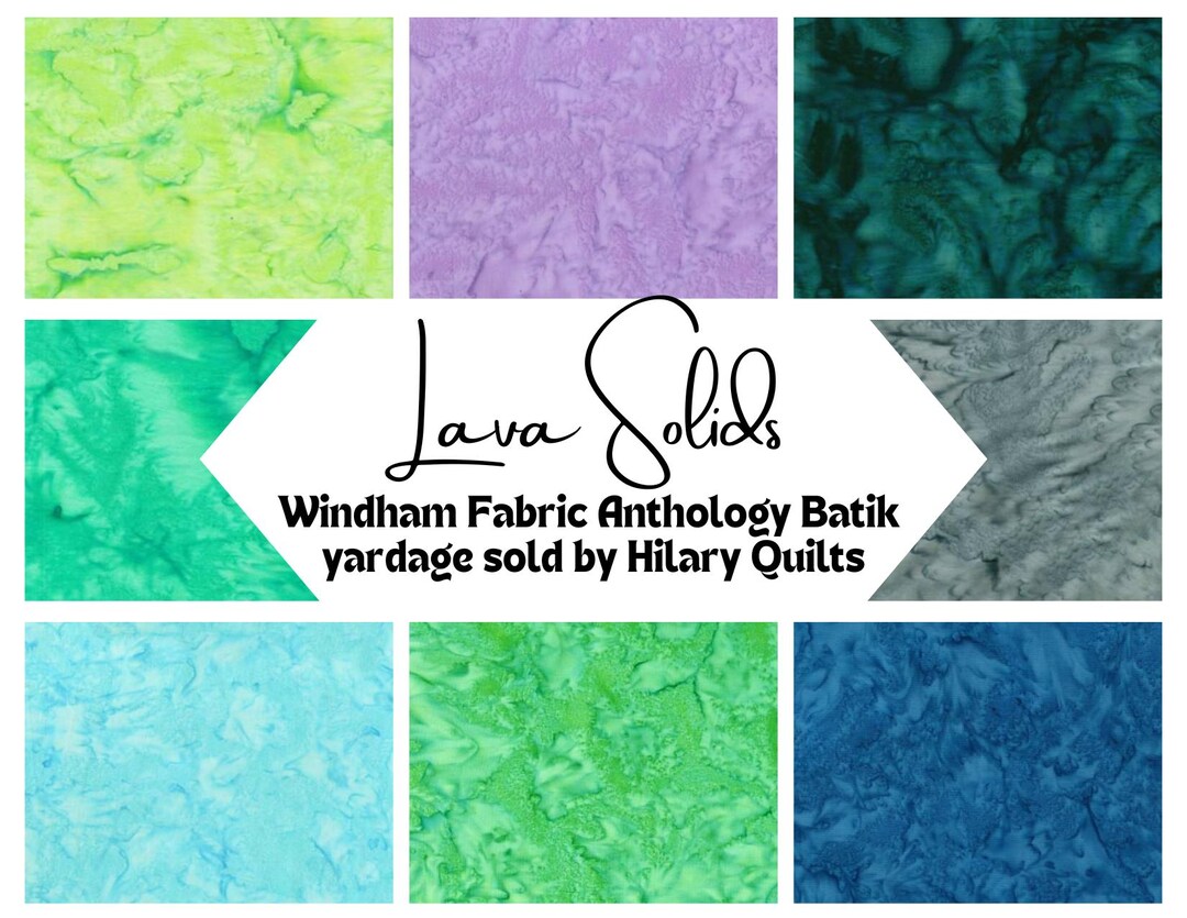 Lava Solids Cool Colors Watercolor Batik Fabric - Windham Anthology ...