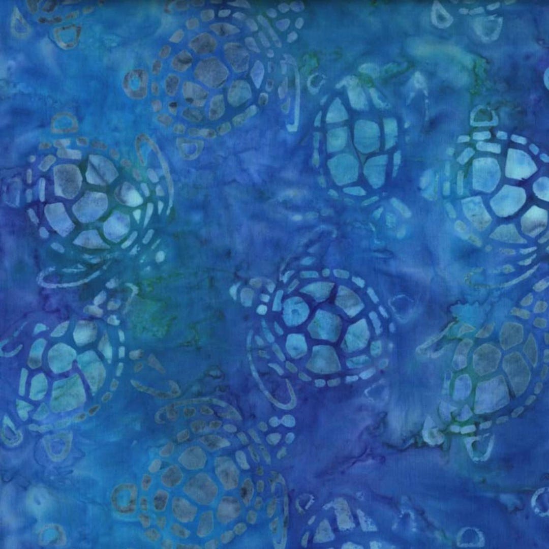 Turquoise Sea Turtles Batik Fabric by Michael Miller Batiks Sold by the ...