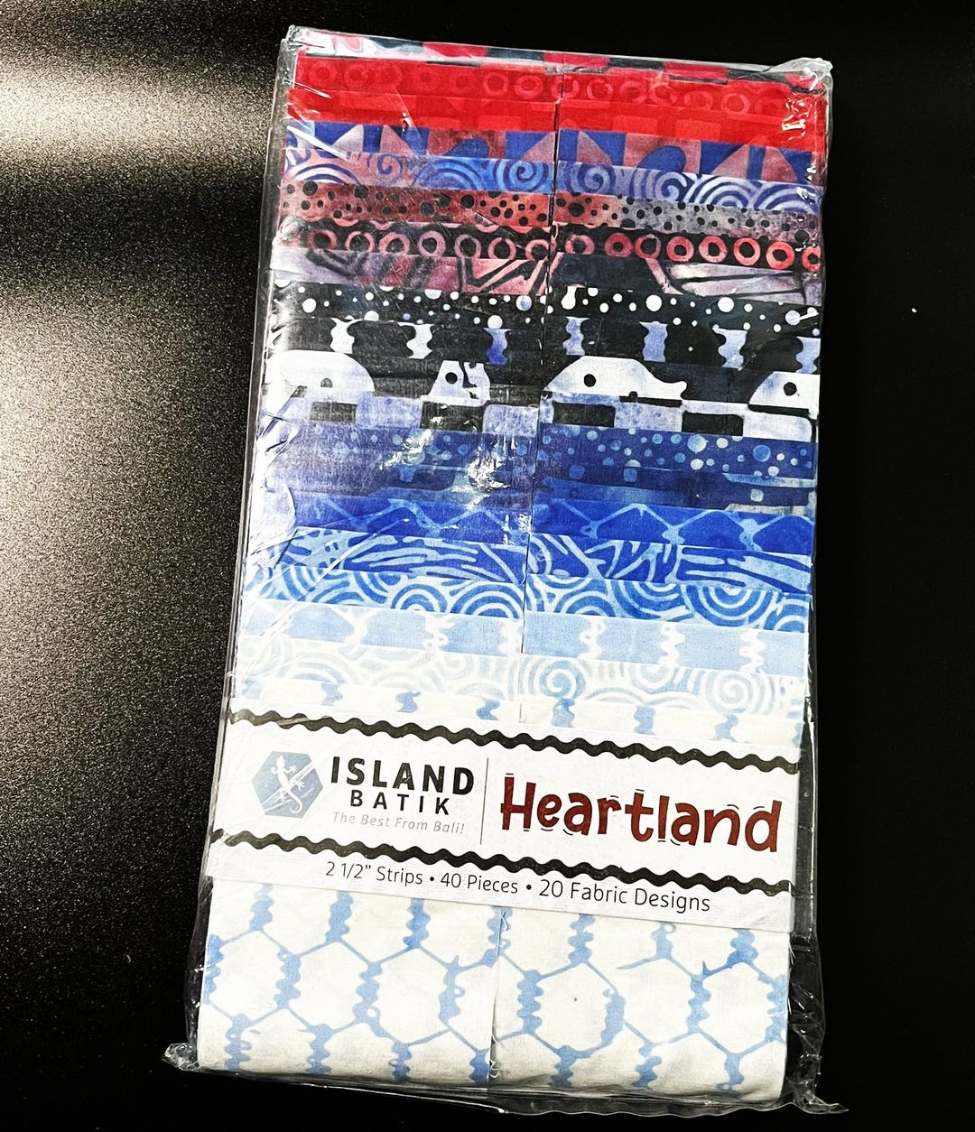 Heartland Blue and Red Batik Fabric Collection 2 1/2 Inch Strips ...