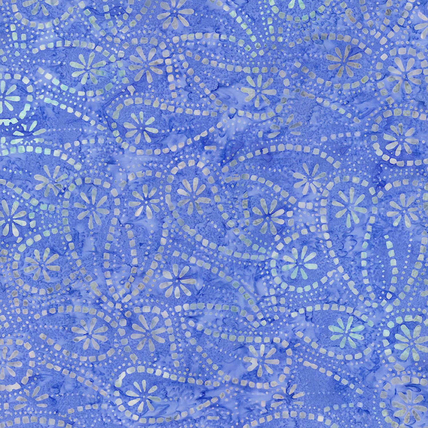 Crystal Winter Blue Snowflake Batik Fabric - Timeless Treasures Hand ...
