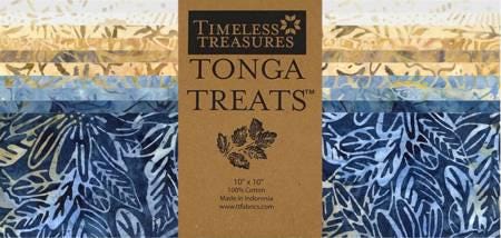 Moonlit Blue and Brown Timeless Treasures Tonga Treats Batik Fabric 10 ...