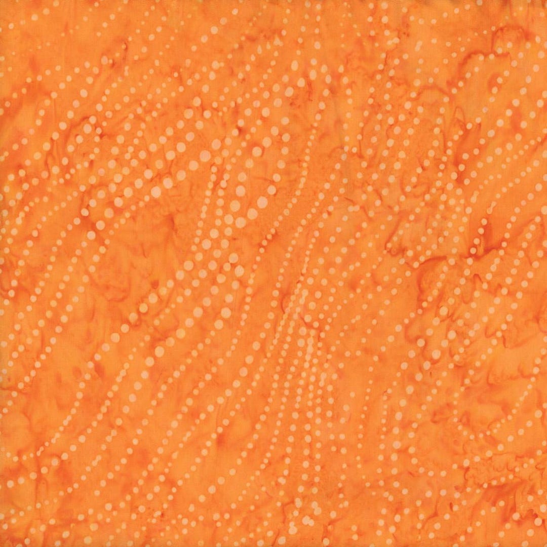 Orange Tonal Wavy Dots Batik Fabric - Timeless Treasures Hand-dyed ...