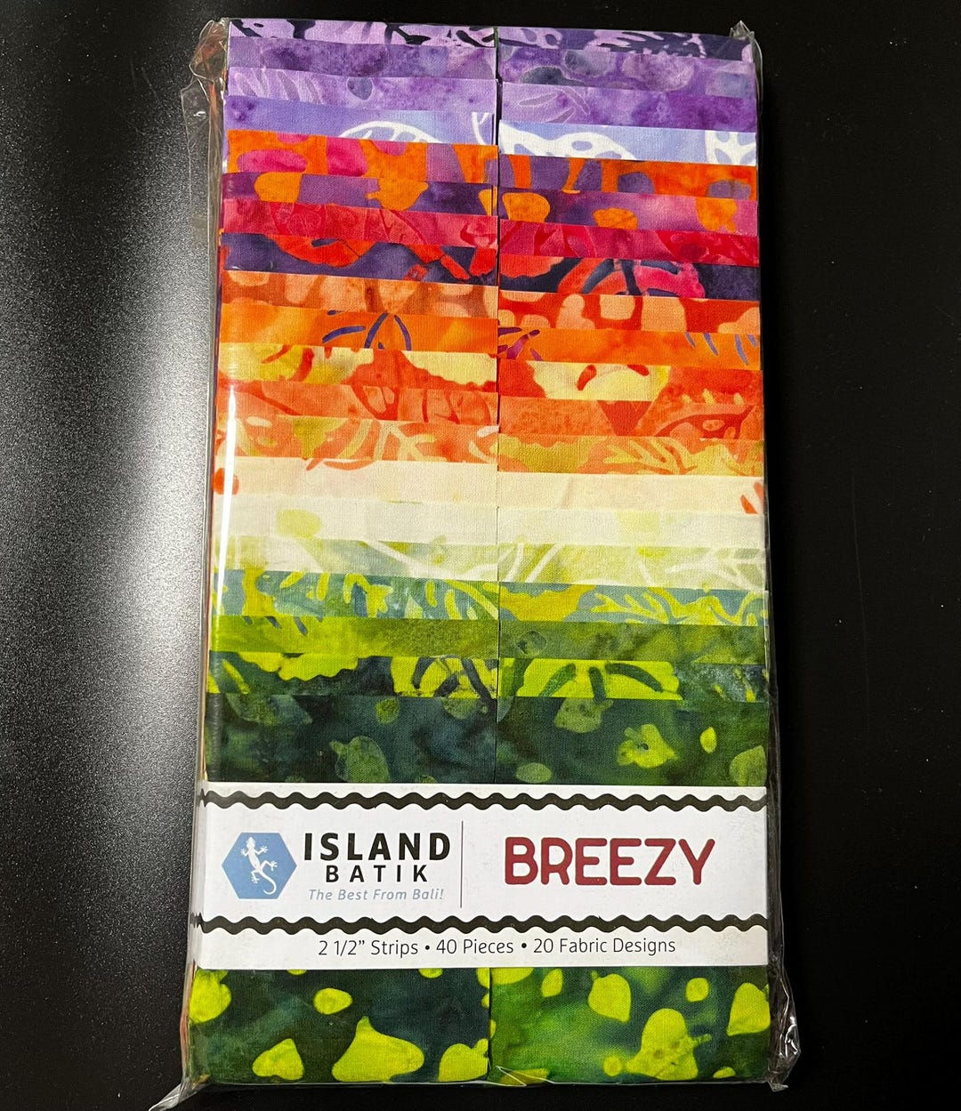 Breezy Refreshing Floral Garden Batik Fabric 2 1/2 Inch Strips (package ...