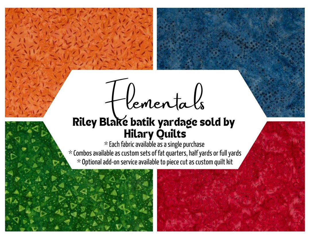 Elementals Bright Blender Batik Fabric in 4 Variations by Riley Blake Designs, Sold by the Yard ...