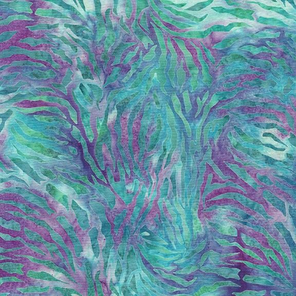 Essence Jungle Dark Blue and Purple Batik Fabric - Island Batik Hand ...