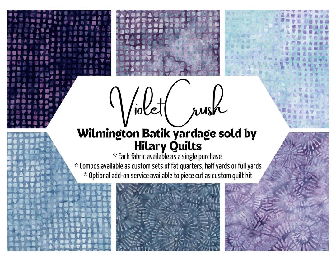 Violet Crush Light Purple Batik Fabric in 6 Varieties by Wilmington ...